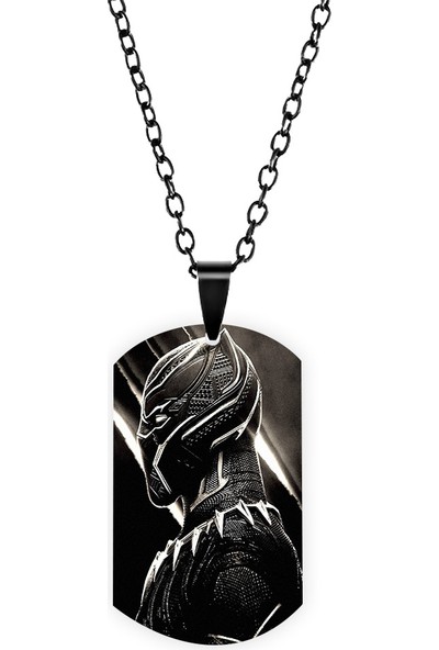 Rowalsi Kara Panter Baskılı Siyah Künye TYT863