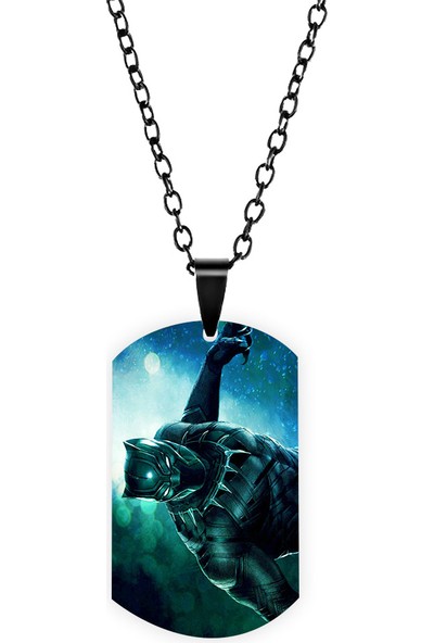 Rowalsi Black Panther Baskılı Siyah Künye TYT1310