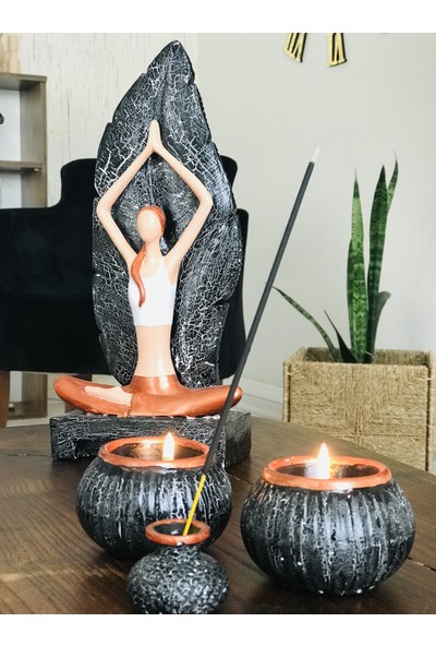 Gonca Yoga Yapan Kız Seti Yogacı Kız Biblosu Çatlama Desenli Işçilik - Hediyelik Biblo Gonca Yoga Yapan Kız Seti Yogacı Kız Biblosu Çatlama Desenli Işçilik - Hediyelik Biblo