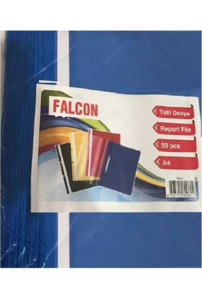 Falcon Falcontelli Dosya Plastik Mavi A4 50′li
