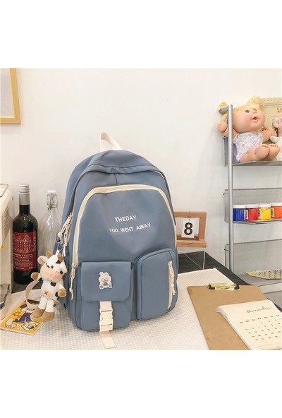 Kalavika Su Geçirmez Sırt Çantası Okul Kadın Kampüsü Mavi (Yurt Dışından)