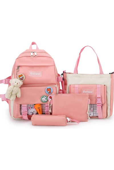 Kalavika Su Geçirmez Sırt Çantası 4 Adet Yüksek Kapasiteli Okul Kadın Kiti Pembe (Yurt Dışından) Kalavika Su Geçirmez Sırt Çantası 4 Adet Yüksek Kapasiteli Okul Kadın Kiti Pembe (Yurt Dışından)