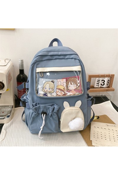 Kalavika Su Geçirmez Sırt Çantası Yüksek Kadın Okul Yeteneği Mavi (Yurt Dışından)