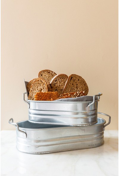 2'li Country Tarzı Galvaniz Ekmeklik Seti