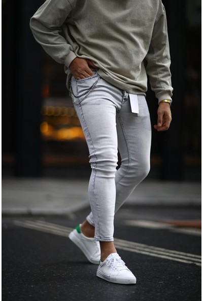 Bpm Erkek Slimfit Düz Açık Gri Kot Pantolon Bpm Erkek Slimfit Düz Açık Gri Kot Pantolon