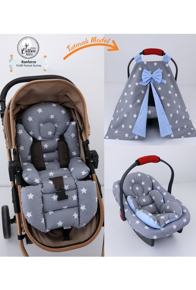 Umaybebek Puset Örtüsü Takımı Bebek Arabası Minderli-Tutmalı Umaybebek Puset Örtüsü Takımı Bebek Arabası Minderli-Tutmalı