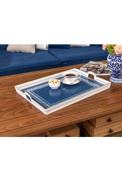 Madame Coco Grenelle Dikdörtgen Örgü Tepsi 52X39 cm