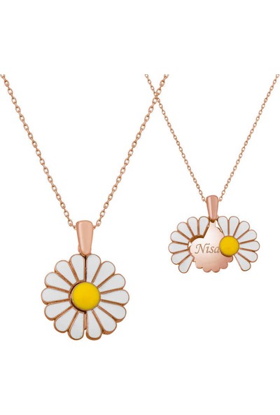 Gumush Gümüş Kişiye Özel Papatya Kolye