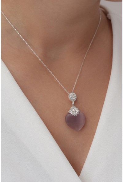 Ateş Gold Kalpli Tasarım Kadın Gümüş Kolye Ateş Gold Kalpli Tasarım Kadın Gümüş Kolye