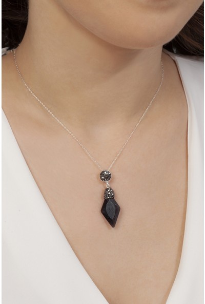 Kedi Gözü Kadın Gümüş Kolye