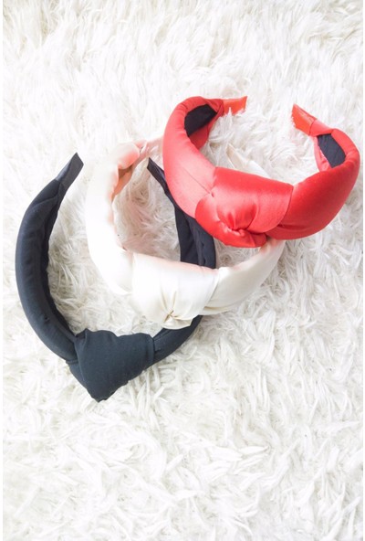 E-Sanat Evi 3'lü Kadın Saten Siyah Kırmızı Pembe Düğümlü Taç/saç Bandı E-Sanat Evi 3'lü Kadın Saten Siyah Kırmızı Pembe Düğümlü Taç/saç Bandı