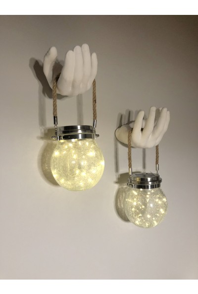 Mes Reves Design El Yapımı Heykel El Dekorlu Solar LED Işıklı Peri Kavanozu Çiftli Model Aplik Mes Reves Design El Yapımı Heykel El Dekorlu Solar LED Işıklı Peri Kavanozu Çiftli Model Aplik