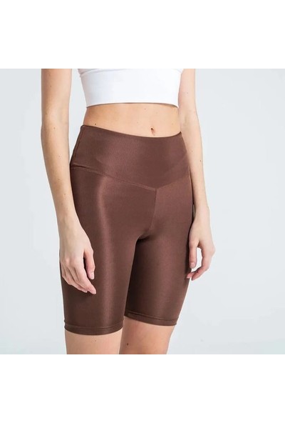 Joven Yüksek Bel Dizüstü Biker Kısa Disko Parlak Tayt Joven Yüksek Bel Dizüstü Biker Kısa Disko Parlak Tayt