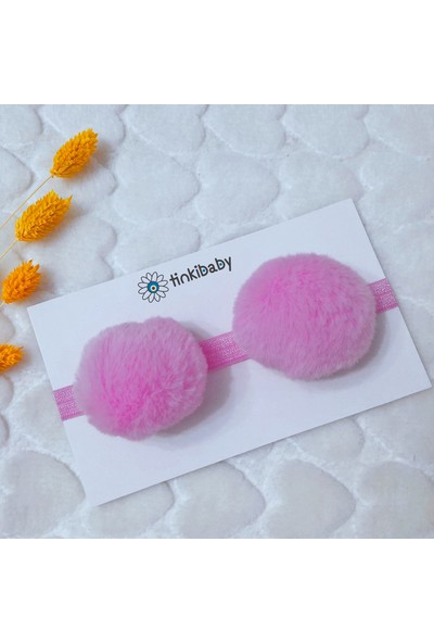Tinkibaby Ponpon Bebek Bandanası Pembe