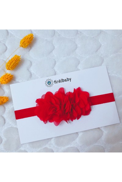 Tinki Baby Tinkibaby Lazer Kesim Çiçekli Bebek Bandanası Kırmızı