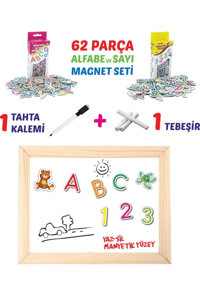 Diy-Toy Ahşap Tablet Tahta 62 Parça Magnetli Diy-Toy Ahşap Tablet Tahta 62 Parça Magnetli