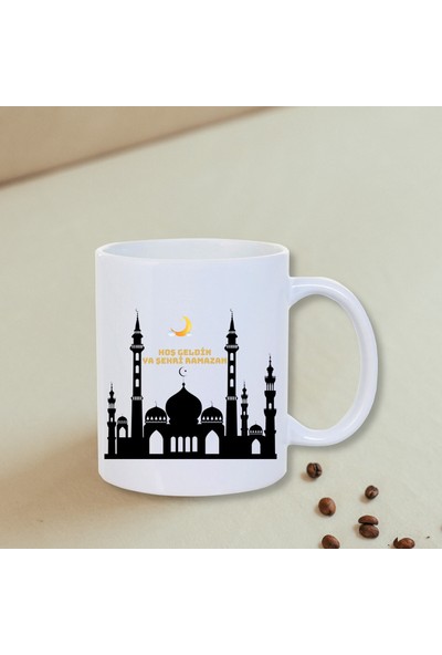 Burak Baskı Tasarım Ramazana Özel Çocuklar Için Cami ve Hoşgeldin Ramazan Tasarımlı Hediyelik Kupa Bardak