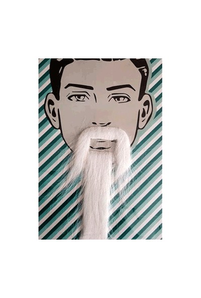 Go İthalat Çinli Takma Sakal ve Bıyık Seti - Beyaz