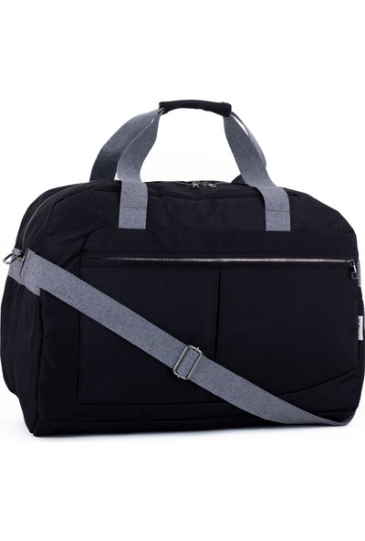 Kaff Yeni Sezon Siyah Gri Kordonlu Önü Cepli Uzun Askılı Unisex Spor ve Seyahat Çantası Kaff Yeni Sezon Siyah Gri Kordonlu Önü Cepli Uzun Askılı Unisex Spor ve Seyahat Çantası