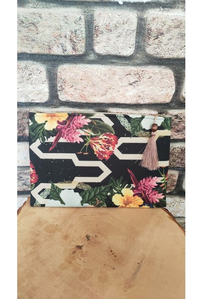 Çiçekli Portföy Clutch Çanta