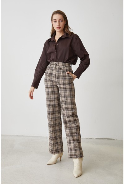 Lime Moda Palazzo Pantolon-Vizon Lime Moda Palazzo Pantolon-Vizon