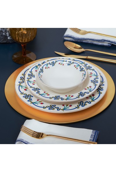 Karaca Düğüm Gold 56 Parça 12 Kişilik Yemek Takımı