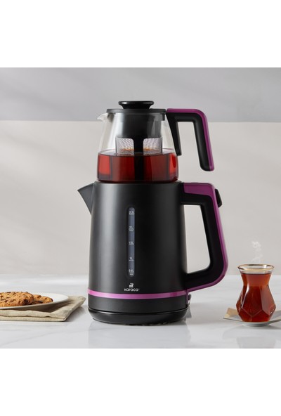 Karaca Maxi Tea XL 2in1 Cam Demlikli Çay Makinesi ve Kettle Raspberry Karaca Maxi Tea XL 2in1 Cam Demlikli Çay Makinesi ve Kettle Raspberry