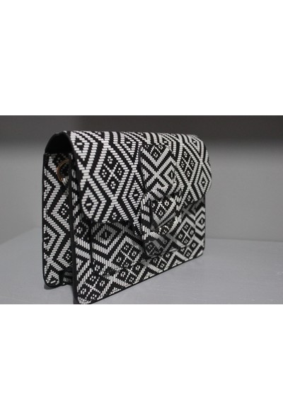 Aswium Siyah Beyaz El ve Omuz Çantası