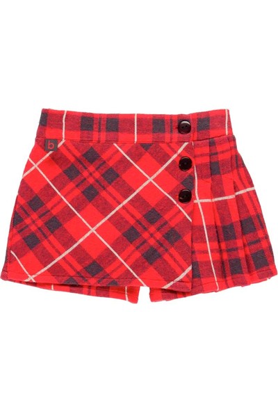Kız Bebek Etek Ekose Kırmızı