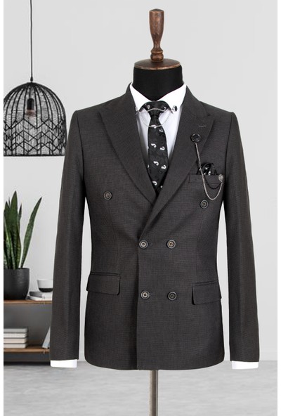 Deepsea Desenli Dar Kesim Kruvaze Penye Erkek Ceket 2201023 Deepsea Desenli Dar Kesim Kruvaze Penye Erkek Ceket 2201023