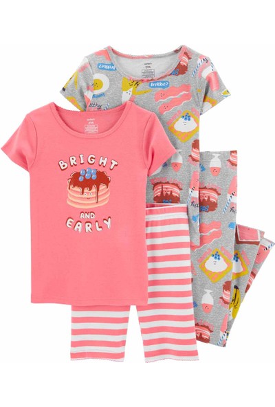 Kız Çocuk Pijama Seti 4'lü Paket