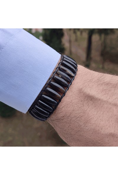 Akik Taşı Arpa Kesim Bileklik