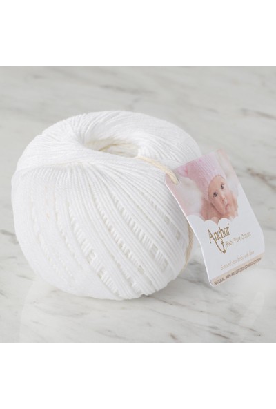 Anchor Baby Pure Cotton 4ply 50G Beyaz El Örgü Ipi - 4804000 - 01131 Anchor Baby Pure Cotton 4ply 50G Beyaz El Örgü Ipi - 4804000 - 01131