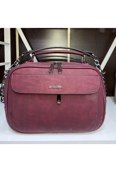 Invention Bayan Kadın Bordo Çanta Invention Bayan Kadın Bordo Çanta