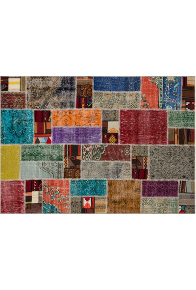 Sempati Halı Patchwork Eskitme El Dokuma Halı 160 x 230 cm 6002 Sempati Halı Patchwork Eskitme El Dokuma Halı 160 x 230 cm 6002