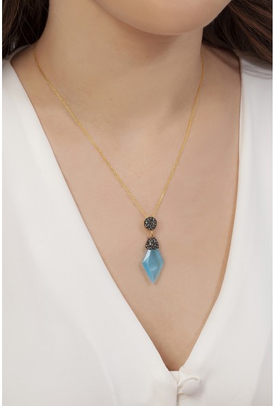 Yüzük Ustası Kedi Gözü Kadın Gümüş Kolye