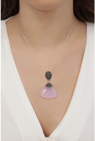 Yüzük Ustası Tasarım Kuvars Kadın Gümüş Kolye