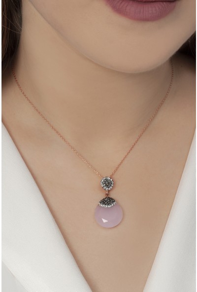 Yüzük Ustası Yuvarlak Taşlı Gümüş Kolye