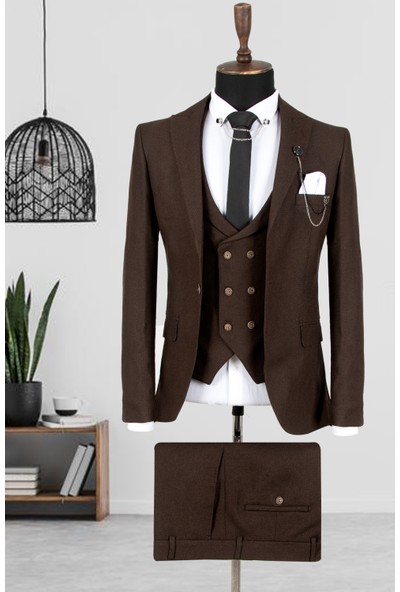 Deepsea Desenli Italyan Kesim 3'lü Erkek Takım Elbise 2205013 Deepsea Desenli Italyan Kesim 3'lü Erkek Takım Elbise 2205013