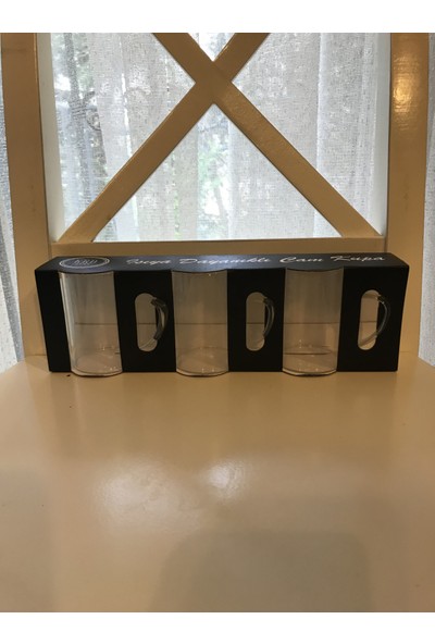 Isıya Dayanıklı Cam Kupa 3lü Set