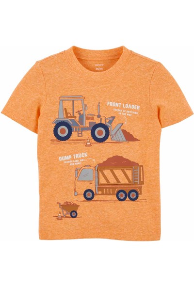 Küçük Erkek Çocuk Kamyon Desenli Tshirt Sarı Küçük Erkek Çocuk Kamyon Desenli Tshirt Sarı