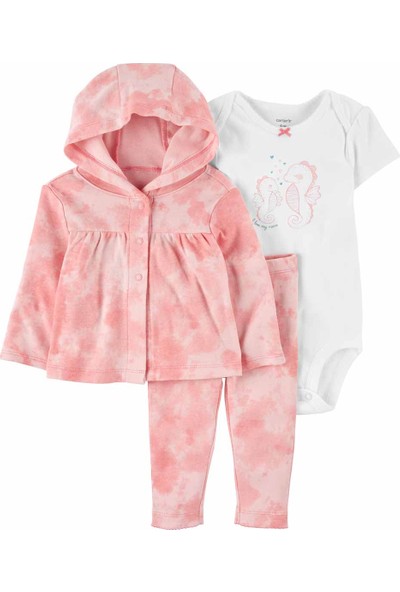 Kız Bebek Hırkalı Set 3'lü Paket Pembe Kız Bebek Hırkalı Set 3'lü Paket Pembe