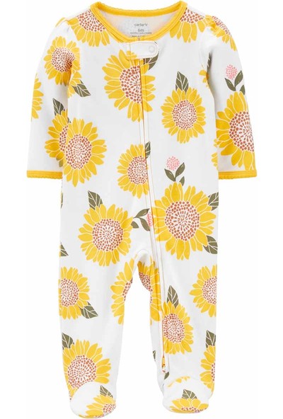 Kız Bebek Uzun Kollu Patikli Tulum Sarı Kız Bebek Uzun Kollu Patikli Tulum Sarı