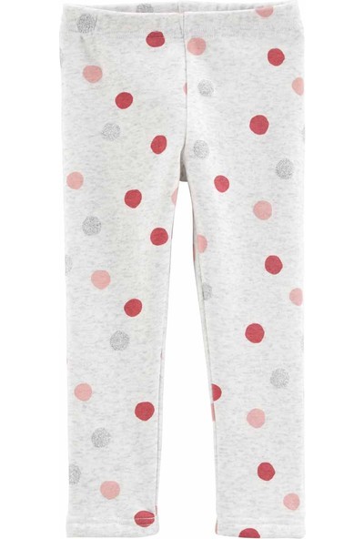Kız Bebek Puantiye Tayt Açık Gri