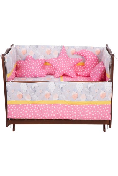 Hugoybedding 70 cm x 130 cm Pollycotton Lüks Bebek Uyku Seti Pembe Beyaz Ay ve Yıldız Temalı (10 Parça) Hugoybedding 70 cm x 130 cm Pollycotton Lüks Bebek Uyku Seti Pembe Beyaz Ay ve Yıldız Temalı (10 Parça)