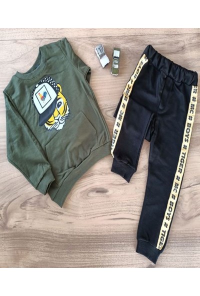 Cozzalica Collection Şeritli, Kaplan Desenli Erkek Çocuk Takım