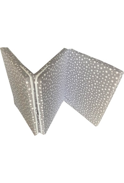 Katlanır Yer Yatağı Sünger Yatak Gri Yıldız 80X180 Cm-7 cm Tek Kişilik