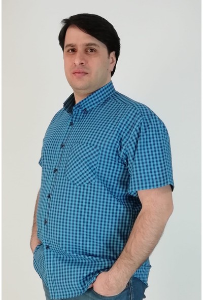 Tousus Kısakol Lacivert Pitikareli Likralı Erkek Gömlek KK-18052-TSS Tousus Kısakol Lacivert Pitikareli Likralı Erkek Gömlek KK-18052-TSS
