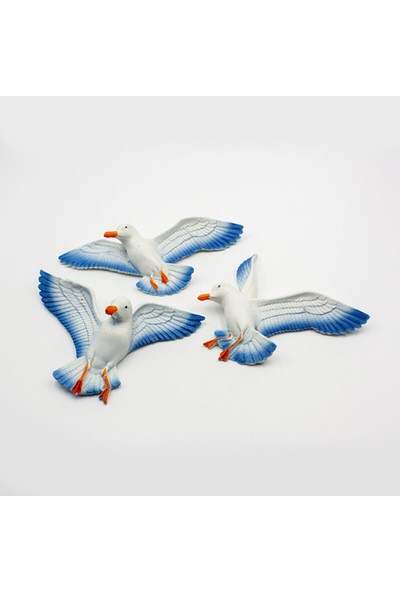 Bukitom 3 Lü Martı Süsü, Bahçe Balkon Martı Duvar Süsü 3'lü