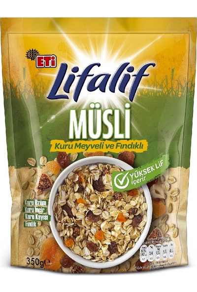 Eti Lifalif Kuru Meyveli Fındıklı Müsli 350 g Eti Lifalif Kuru Meyveli Fındıklı Müsli 350 g